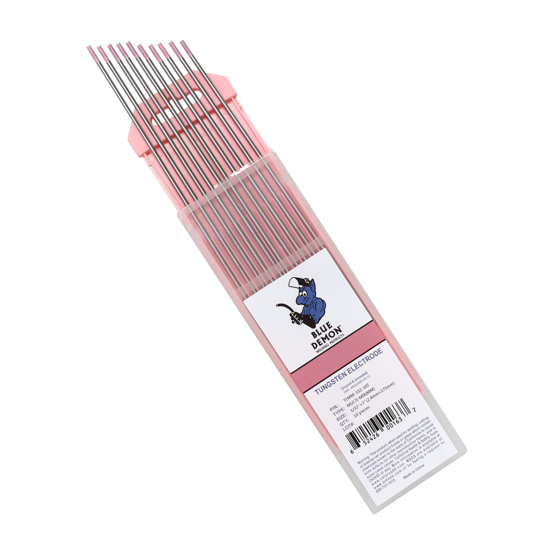 BLUE DEMON Rare Earth Tungsten, 1/8 in x 7 in, 10 PK – WeldTube