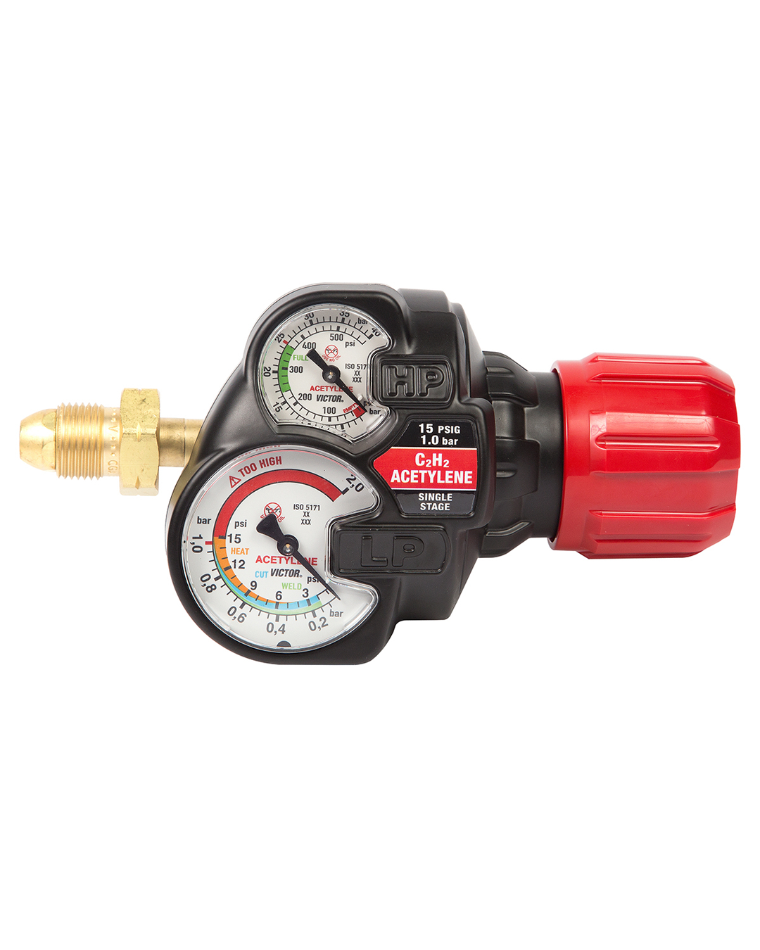 VICTOR Edge 2.0 Heavy Duty/High Capacity ACETYLENE Regulator, CGA-510 ...