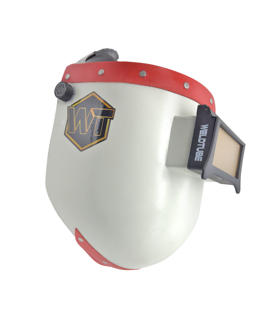 Chopped Leather Top PIPELINER Welding Helmet, NO CUT Bottom with GOATE ...