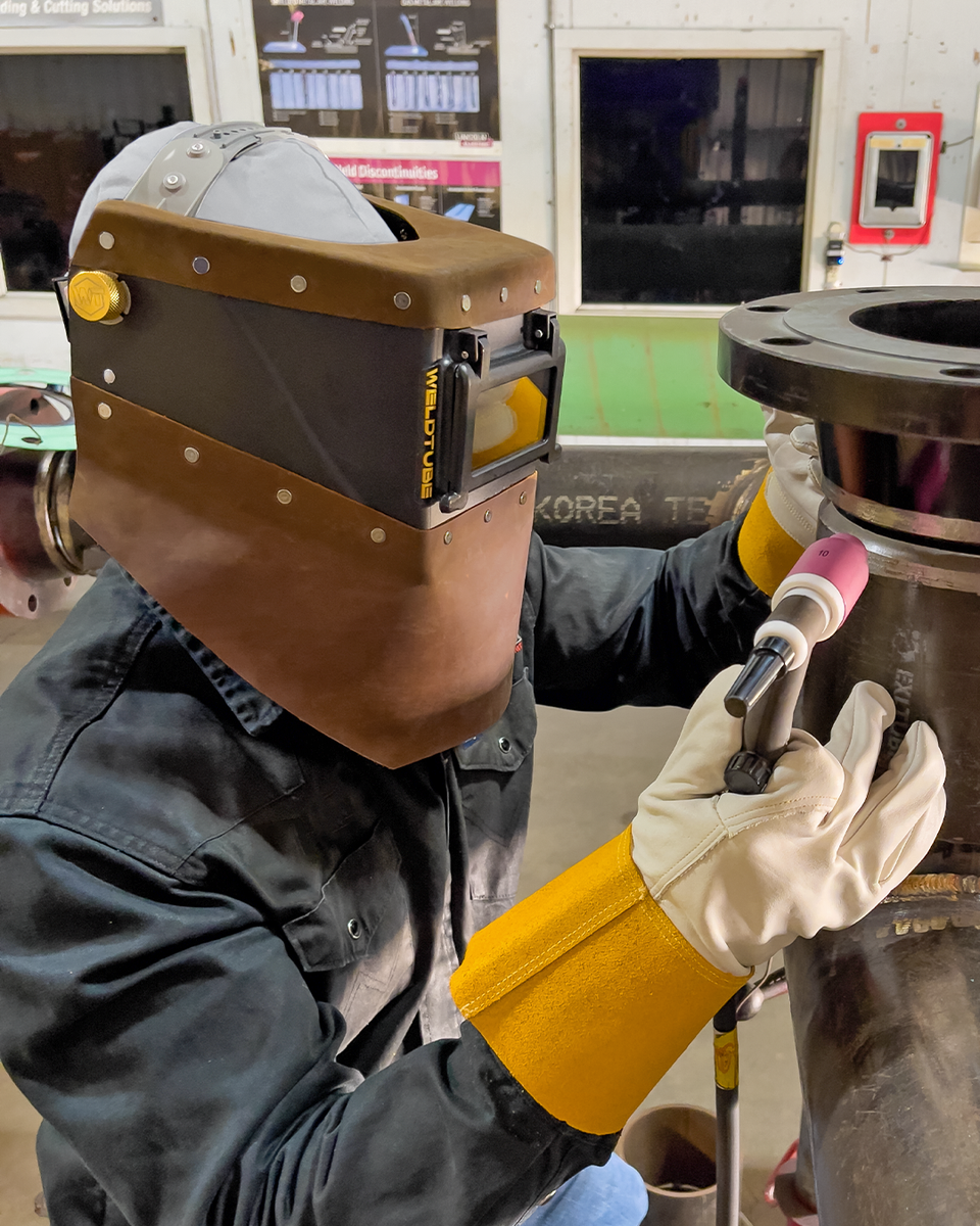 Chopped Leather Top/Bottom FUTURA Welding Helmet with Aluminum Fastene ...